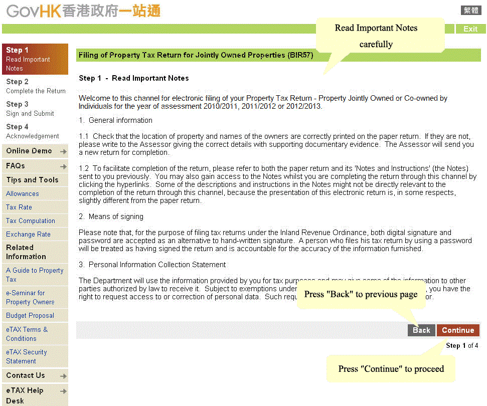 PTR eFiling - Service Demo